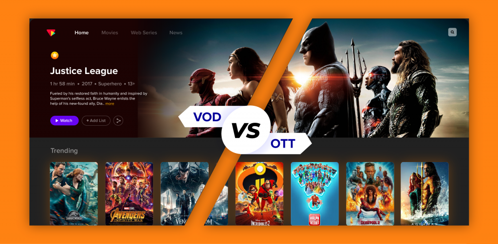 What’s the difference between VOD and OTT streaming?